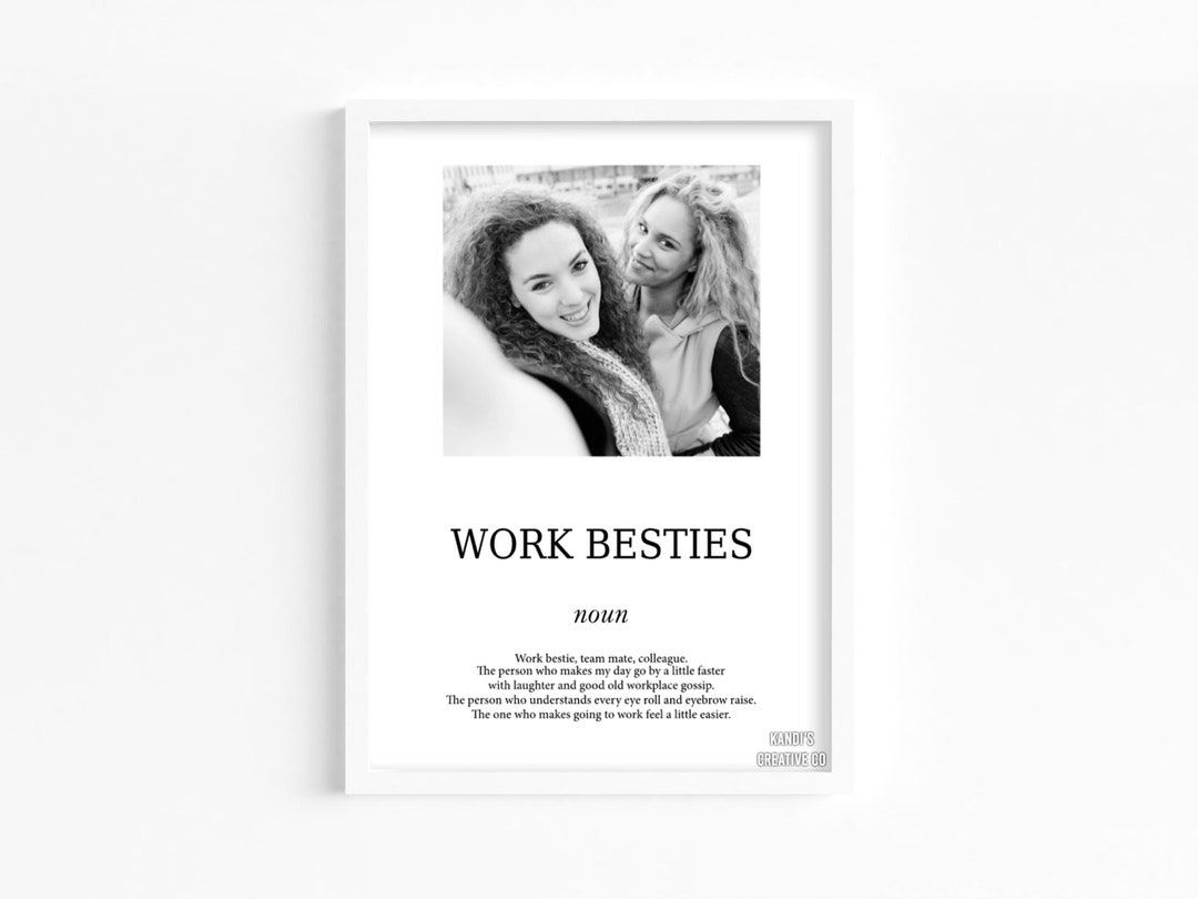 Personalised Work Besties Noun Print With Quote Colleague Photo Wall ...