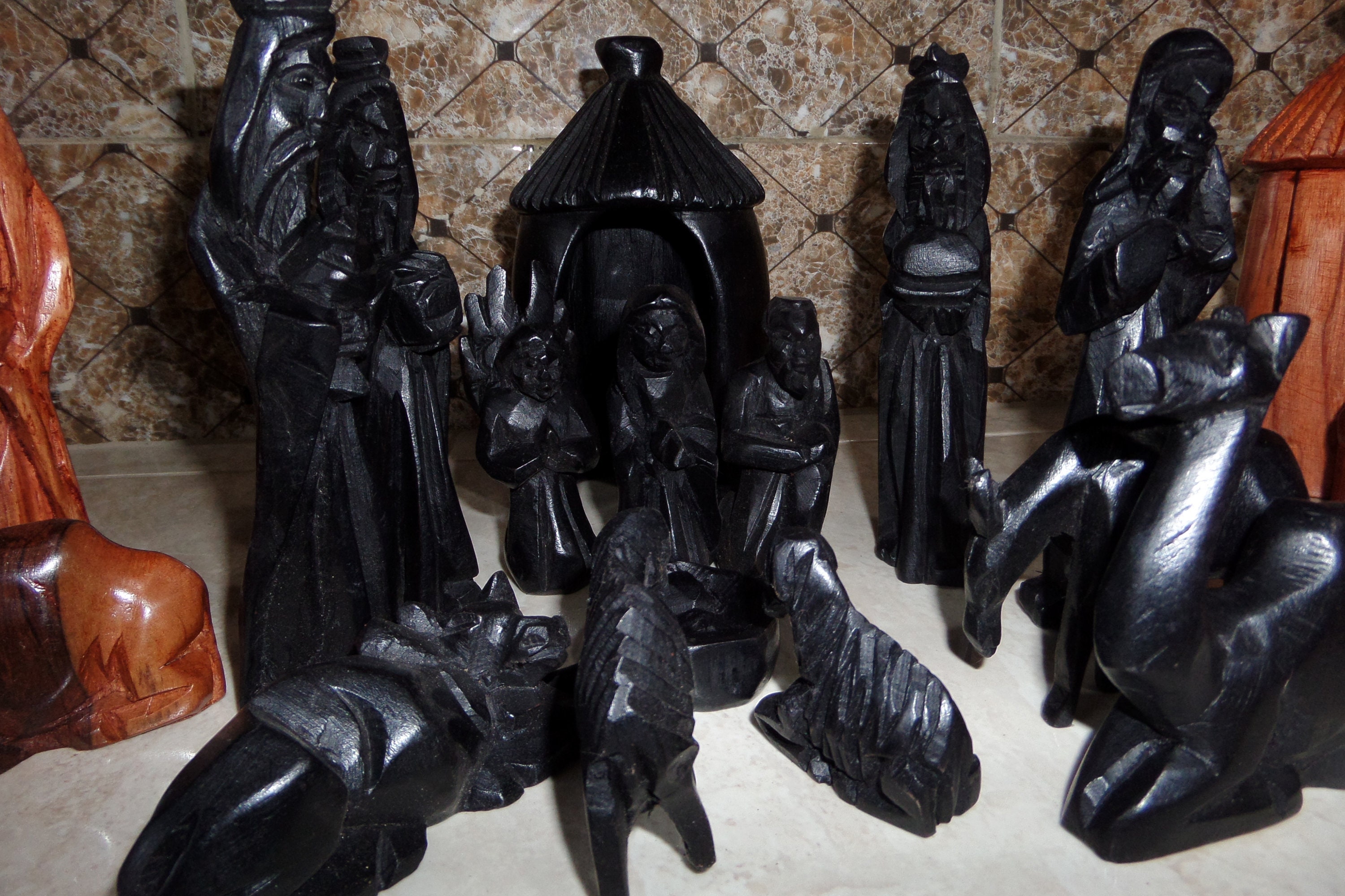 Ebony Wood Nativity Set - Etsy