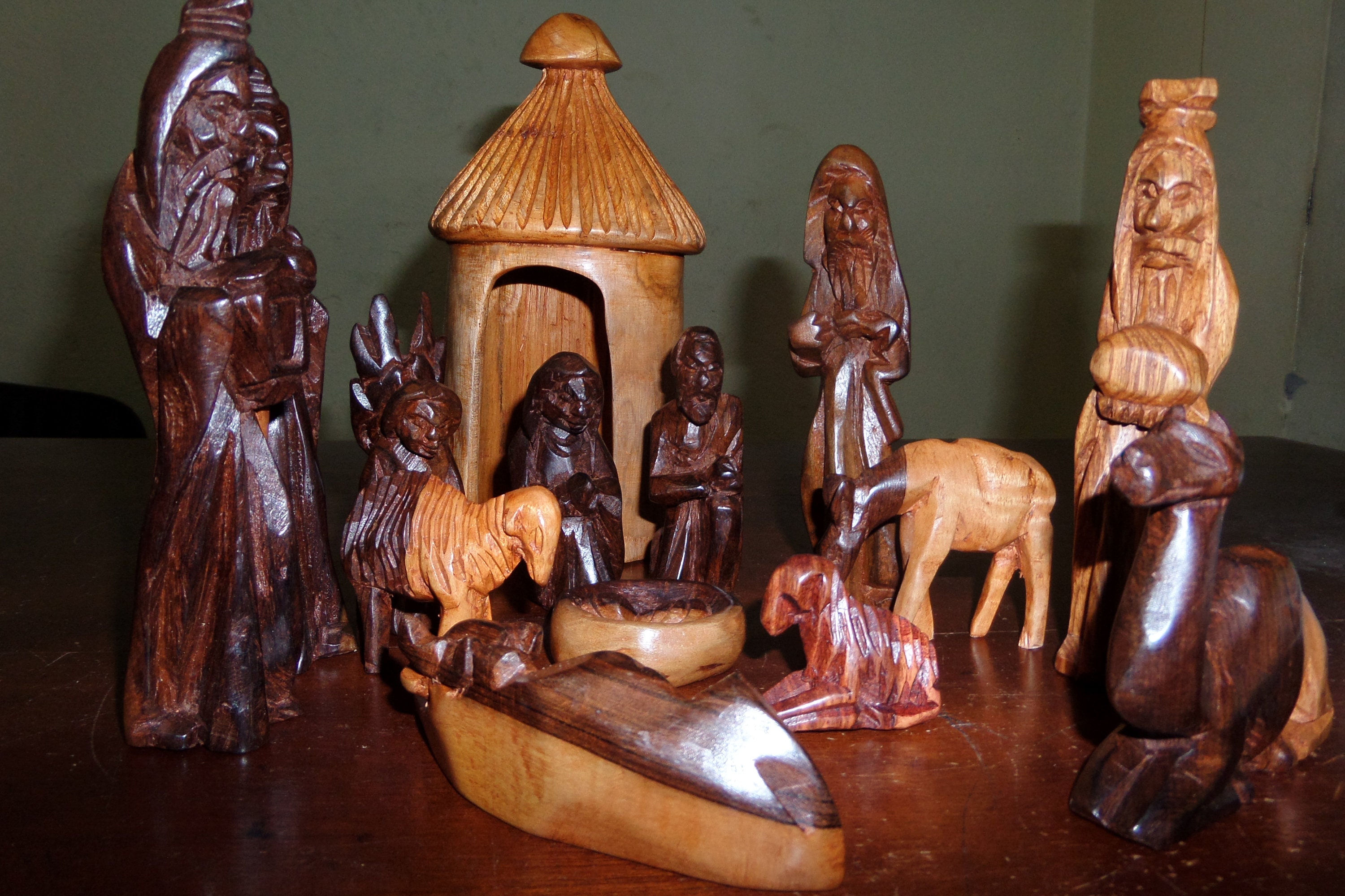 Ebony Wood Nativity Set - Etsy