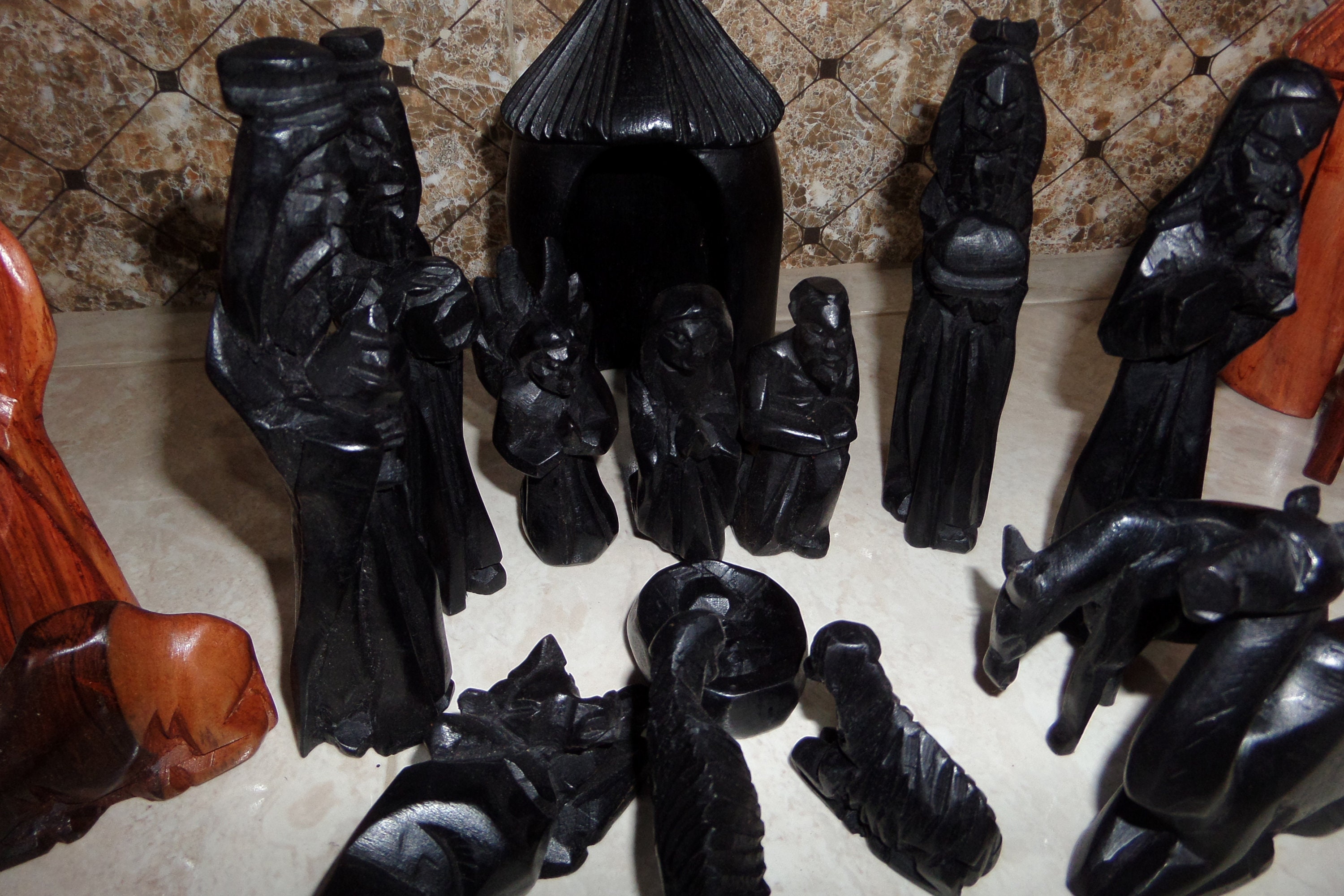 Ebony Wood Nativity Set - Etsy