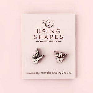 LOVE YOU in Sign Language Stud Earrings Sign Language - Etsy