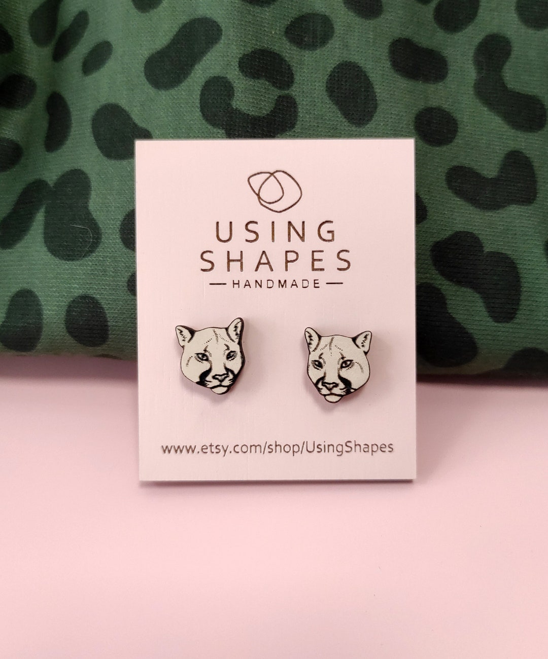 Cougar Head Stud Earrings, Mountain Lion Stud Earrings, Post Earrings ...