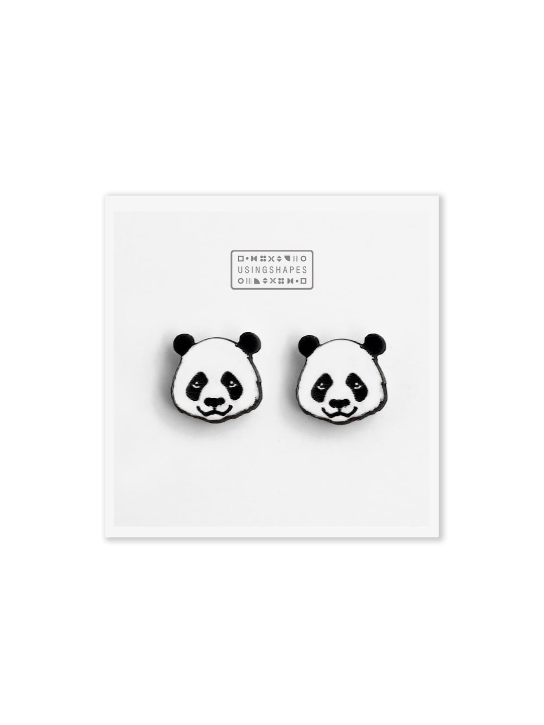 Panda Head Stud Earrings, Panda Bear Earrings, Giant Panda Earrings ...