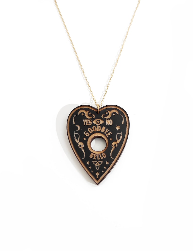 Ouija Board Necklace Spirit Board Jewllery Ouija Board Wood | Etsy