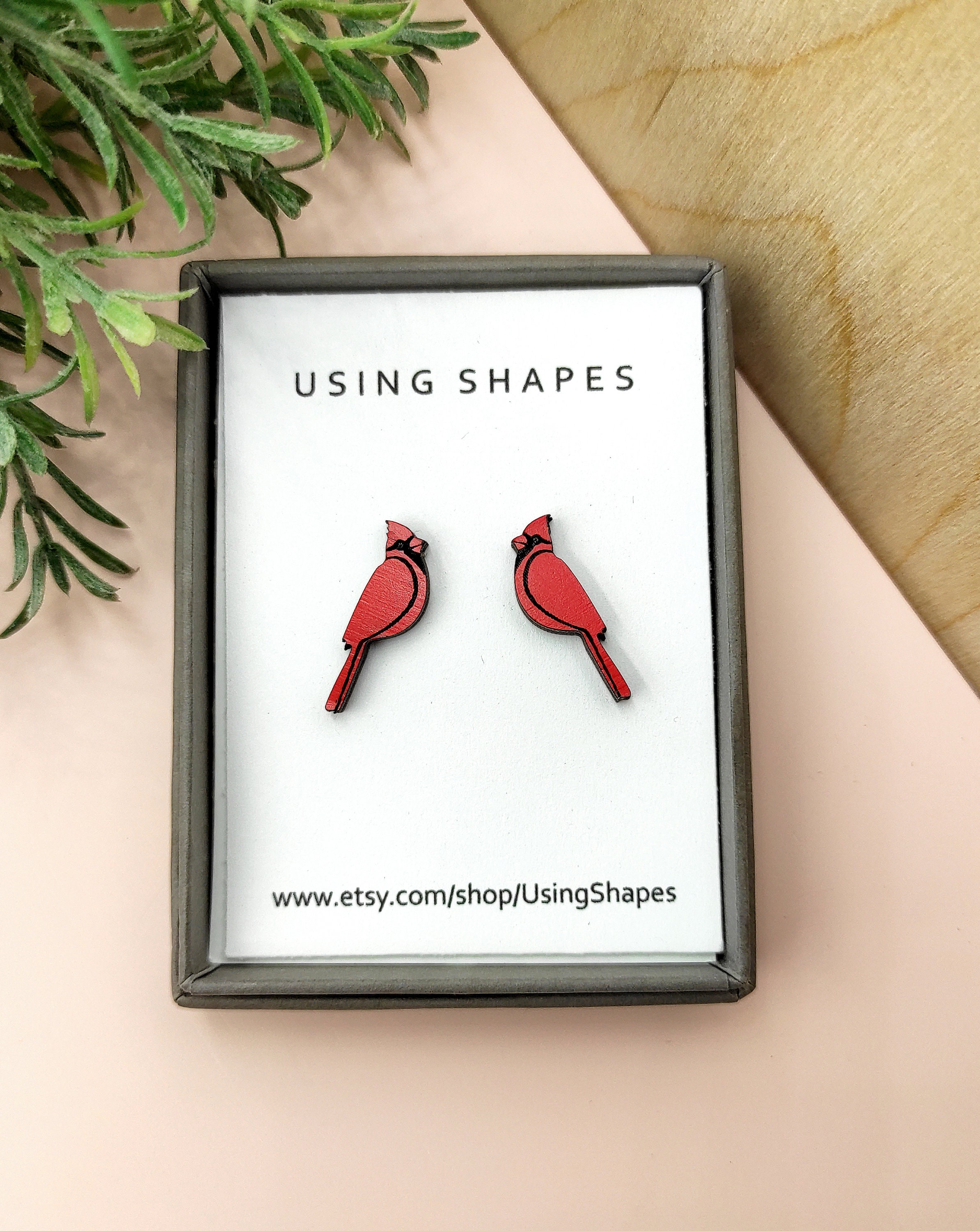 Cardinal Bird Stud Earrings Red Bird Studs Cardinal Jewelry - Etsy