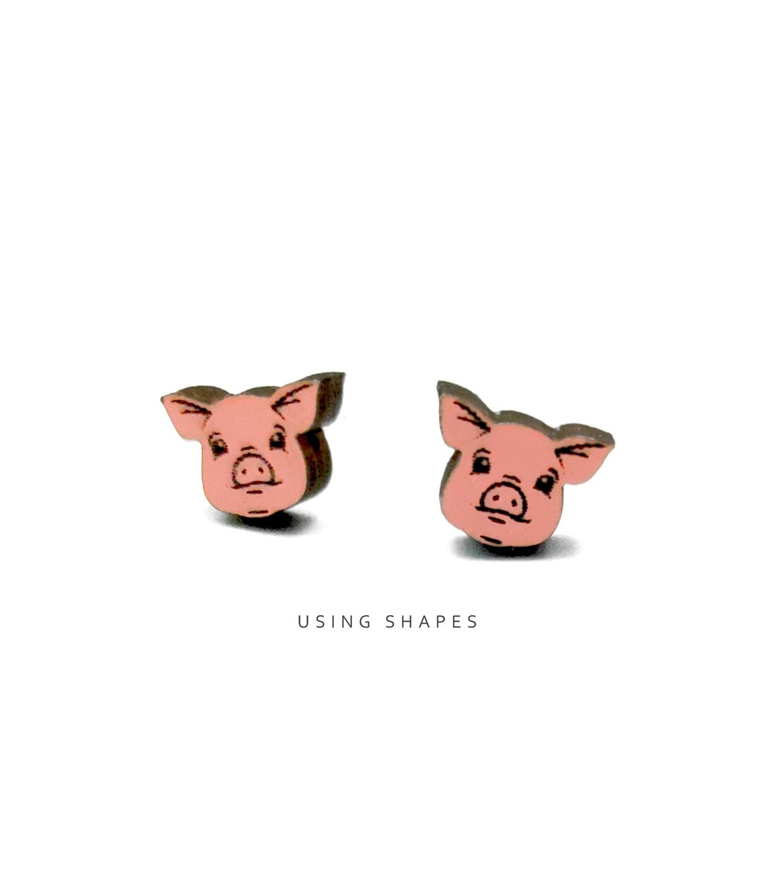 Pig Stud Earrings, Pig Post Earrings, Pink Pig Earrings, Cute Pig, Pink ...