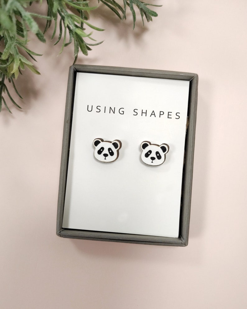 Cute Panda Stud Earrings Panda Bear Stud Earrings Animal - Etsy