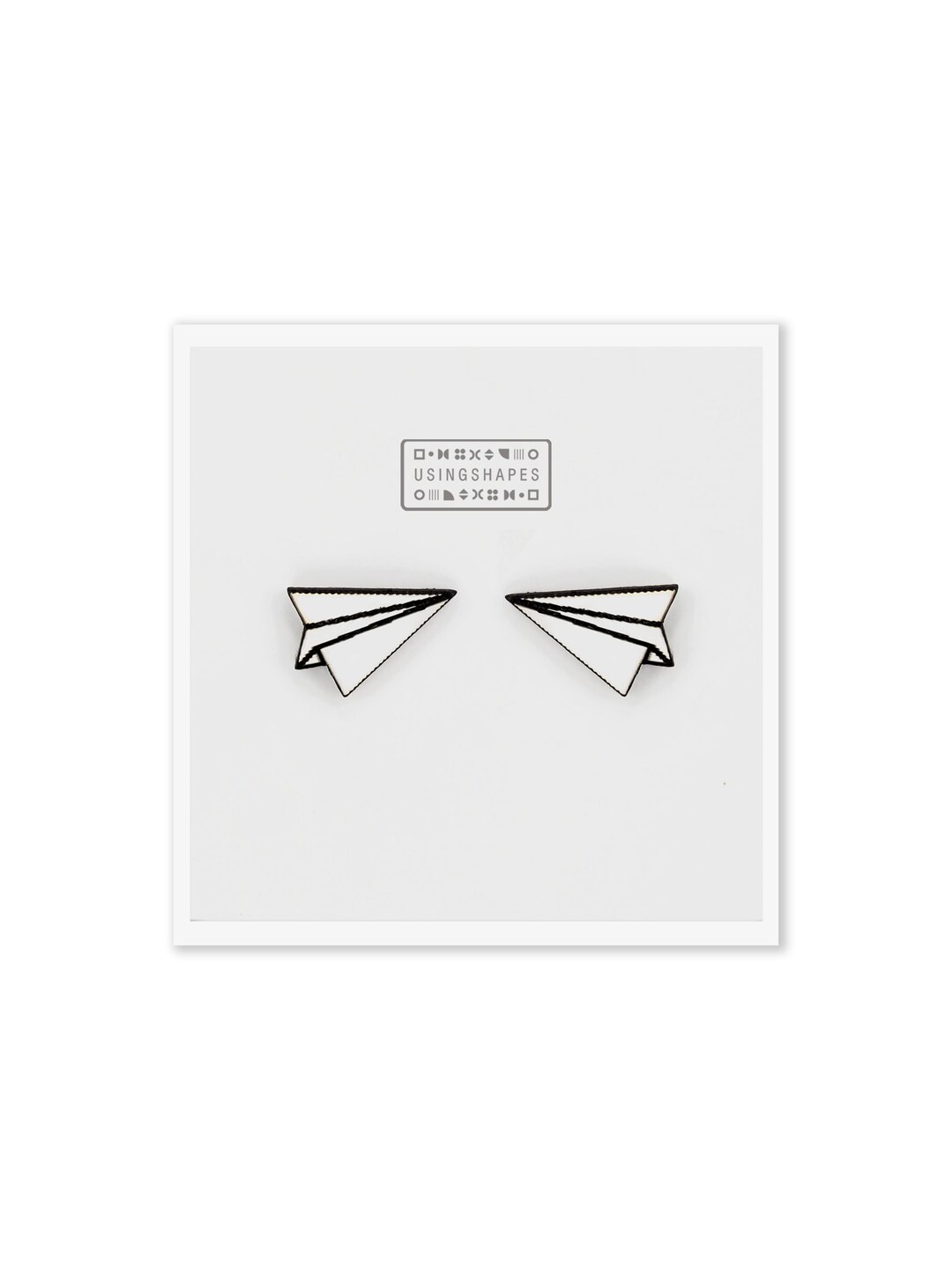 Origami Paper Airplane Stud Earrings, Origami Airplane Post Earrings ...
