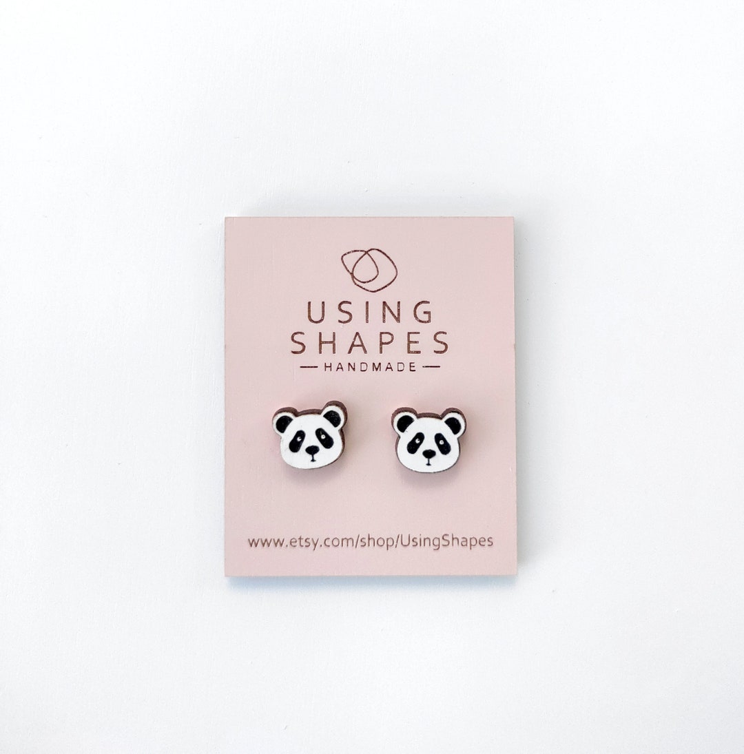 Cute Panda Stud Earrings, Panda Bear Stud Earrings, Animal Earrings ...