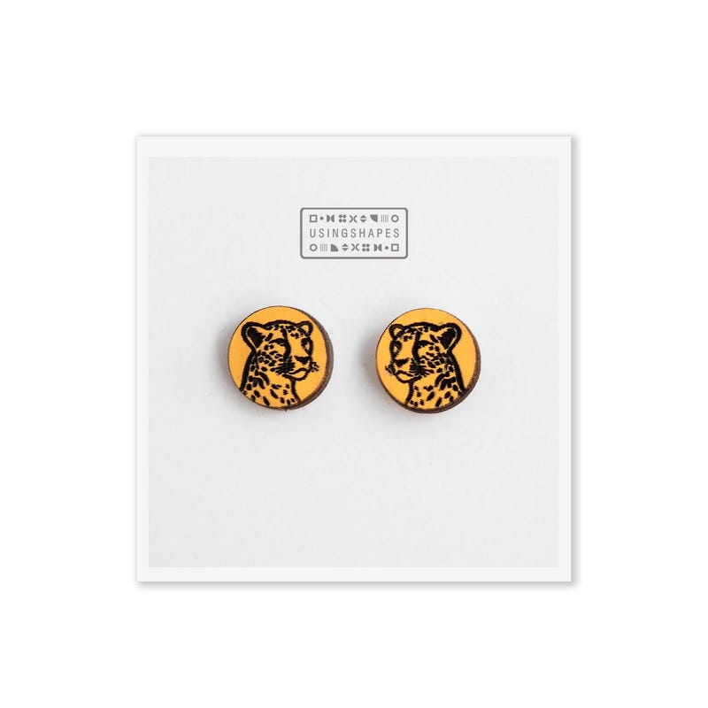 Leopard Stud Earrings - Etsy