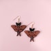 Moth With Moon Drop Earrings Insect Earrings Moth Jewelry - Etsy