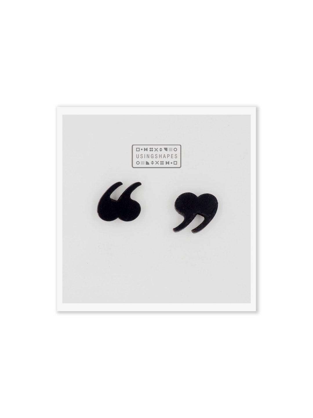 Quotation Mark Stud Earrings, Quotation Mark Jewelry, Accessories, Stud ...