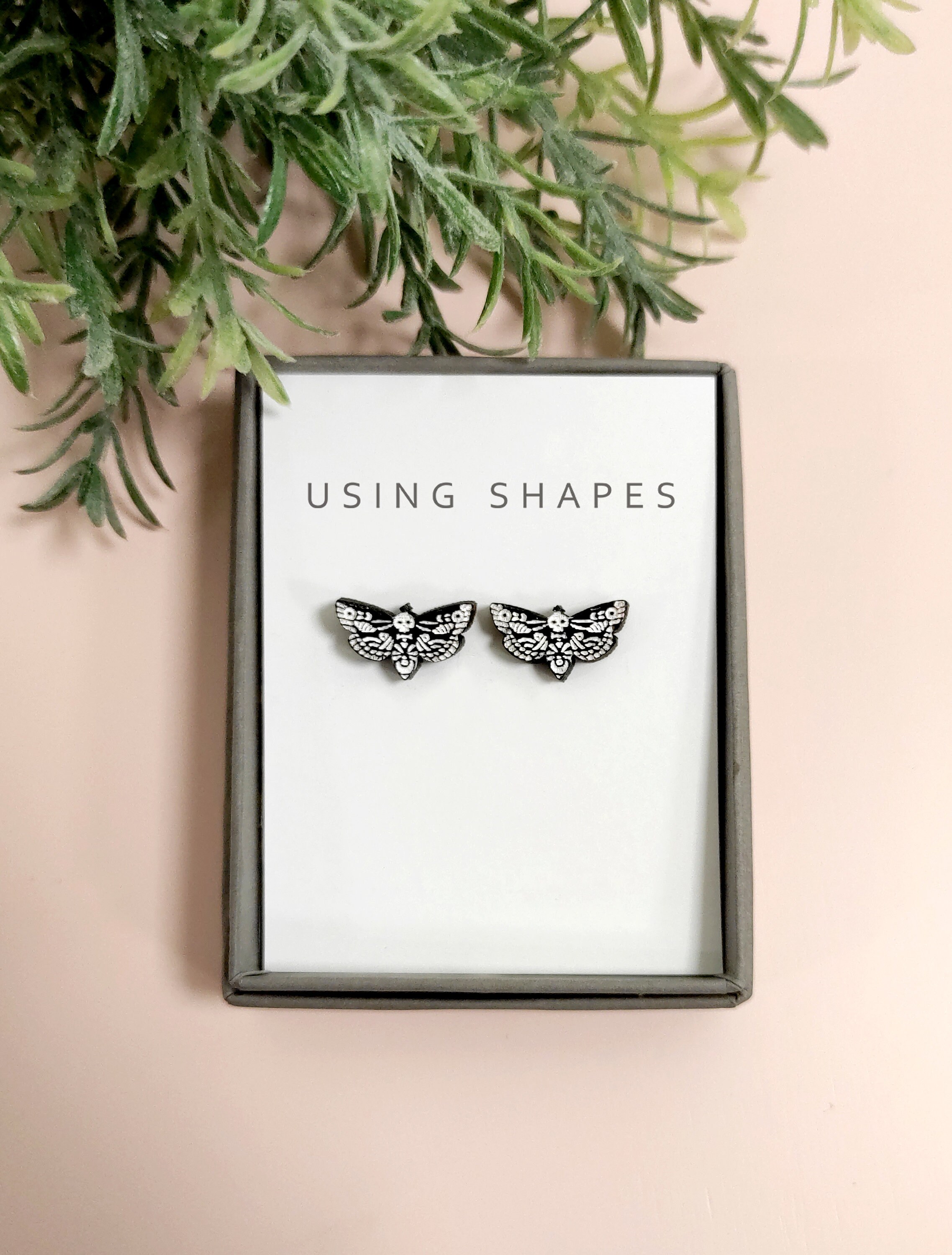 Deadhead Moth Stud Earrings Insect Earrings Witchy Jewelry | Etsy