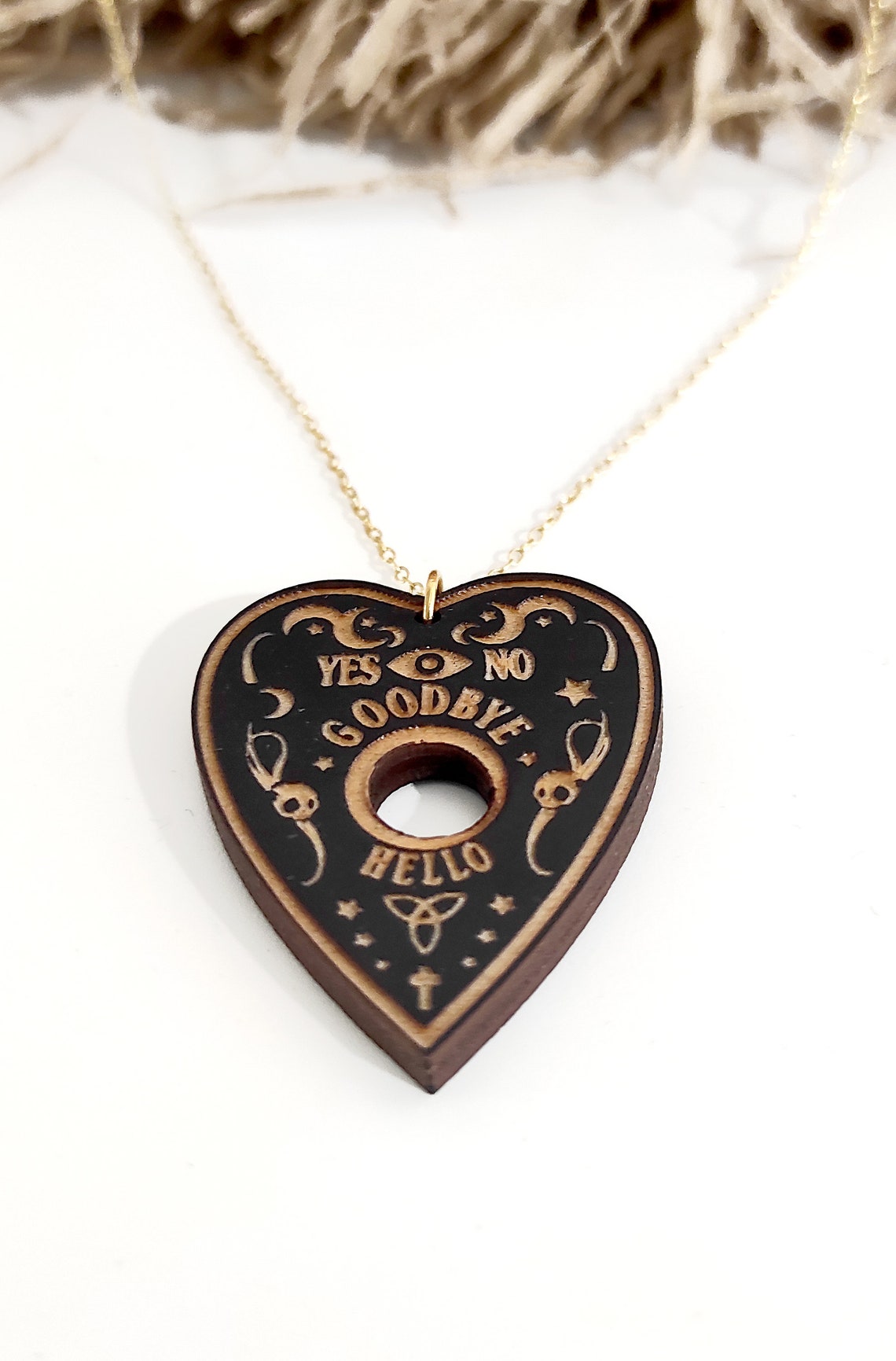 Ouija Board Necklace Spirit Board Jewllery Ouija Board Wood - Etsy