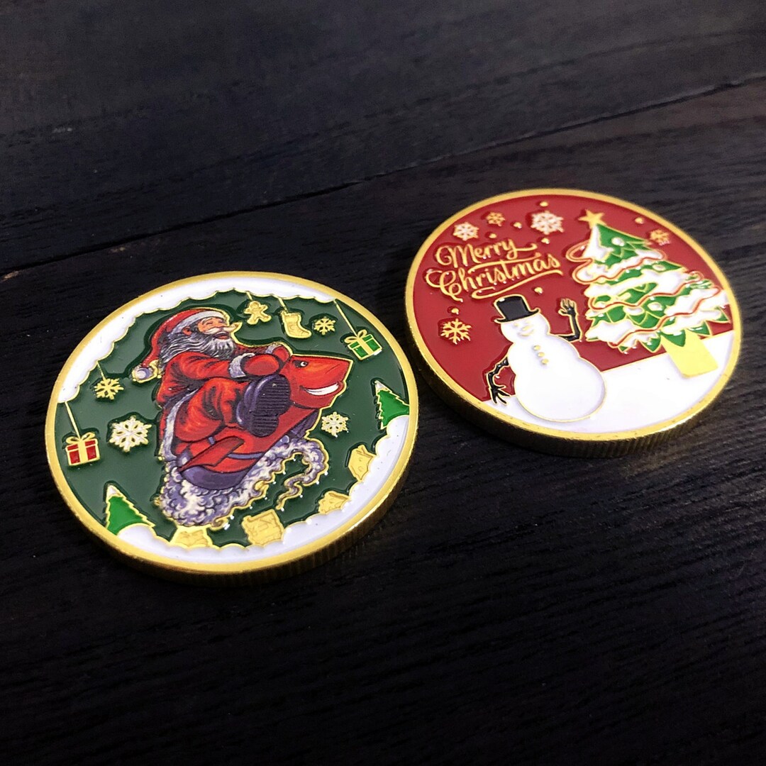 Rocket Santa Christmas Commemorative Coin New Year Gift Xmas Coins ...