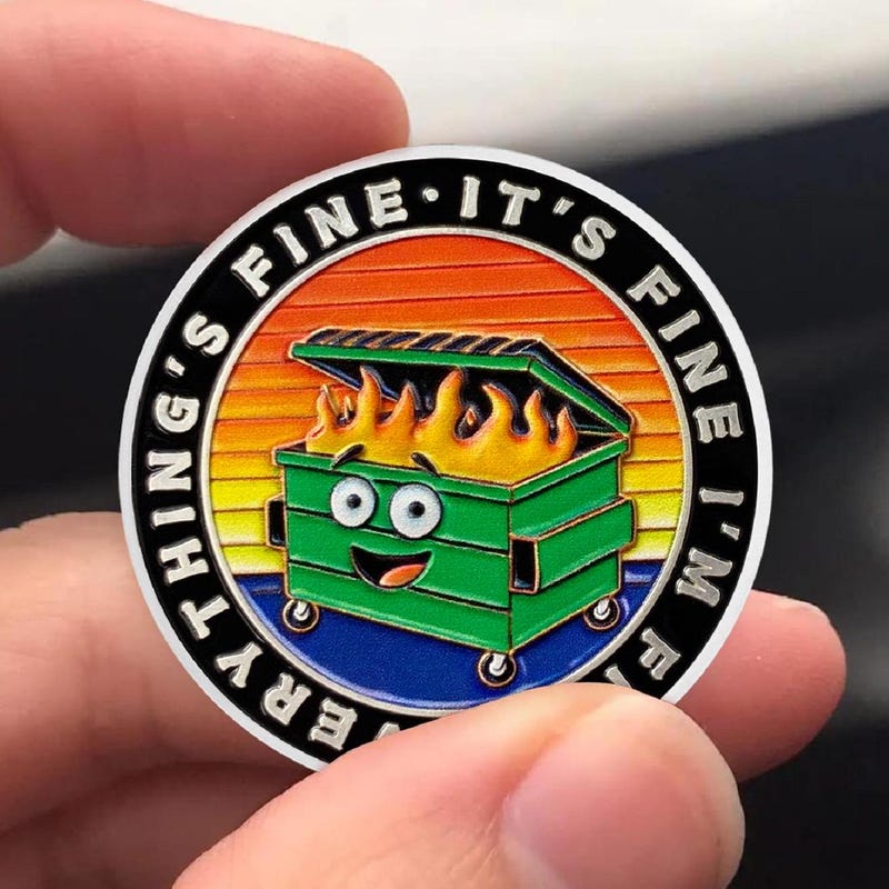 Dumpster Fire Challenge Coin - Etsy