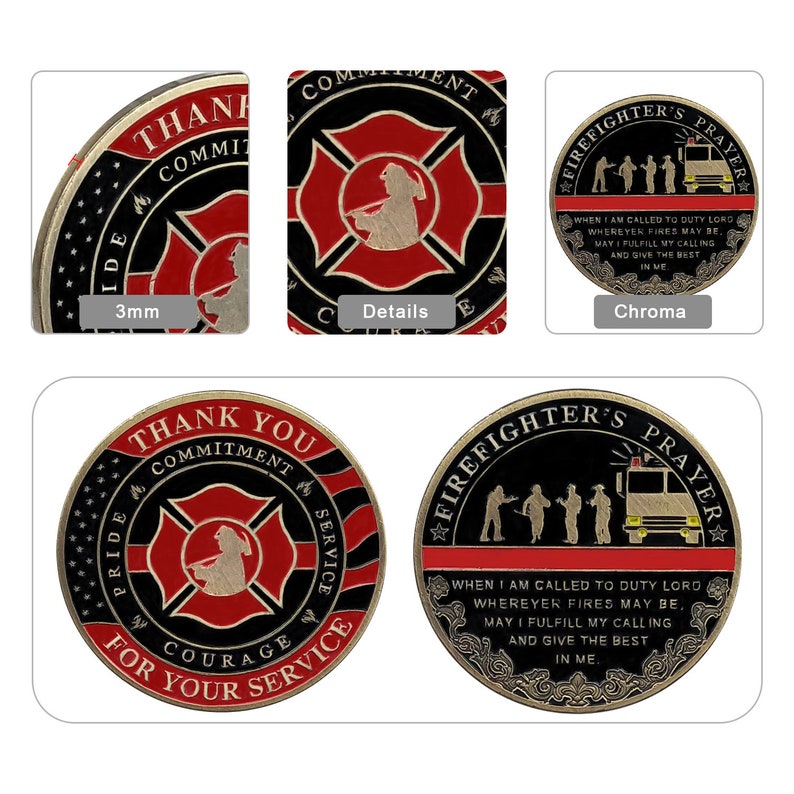 Firefighter Teamwork Challenge Coin ISAIAH 43:2 Fireman Thin - Etsy