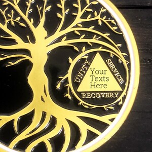Personalized Time Tree of Life Recovery Coin Gift Celebration Sobriety ...
