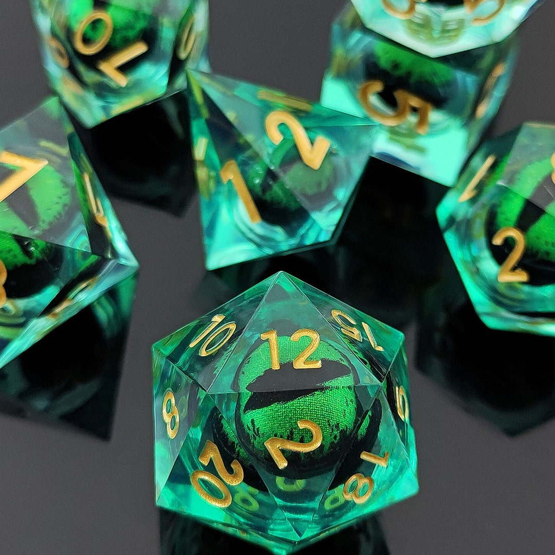 Dragon Eye Ball DND Dice Set Board Game Dice Resin Sharp Edge Dice D&D ...