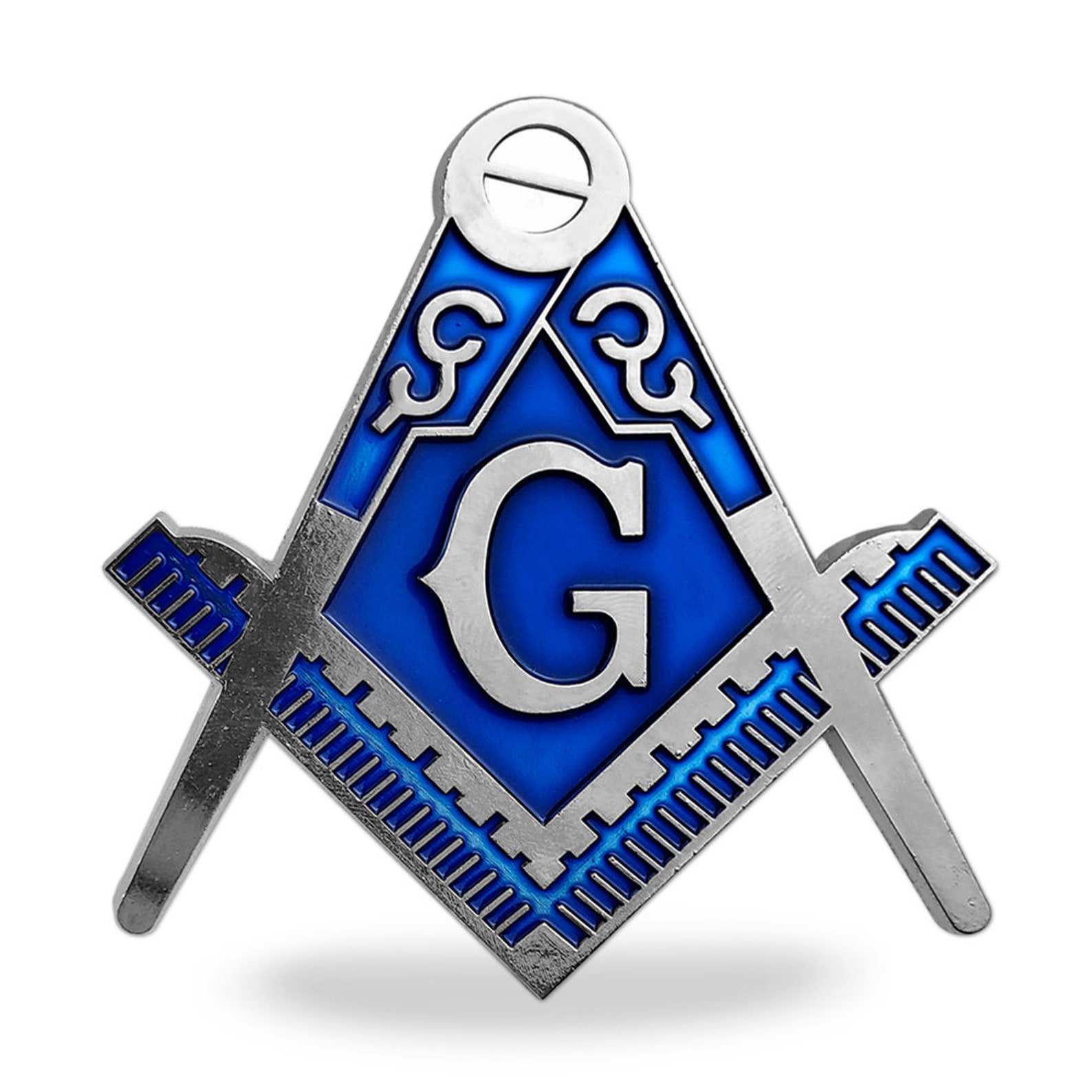 Symbolic Square Compass Masonic Car Emblem Silver & Blue Auto - Etsy