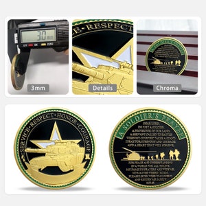 Army Challenge Coin Featured W/ Tank Military Soldier's Prayer ...