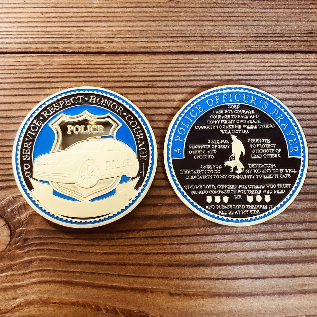 Police Challenge Coin Featured W/ Police Car & Officer Prayer ...