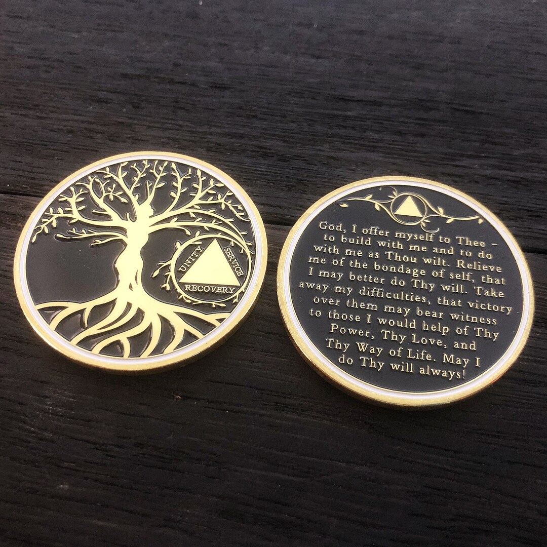 Personalized Time Tree of Life Recovery Coin Gift Celebration - Etsy UK