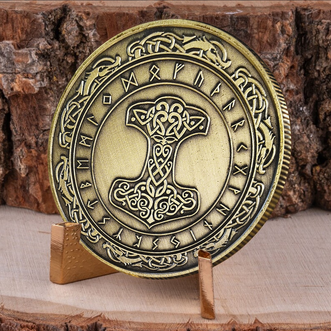 Viking Themed Challenge Coin Nordic Mythology Talisman| Vegvísir ...