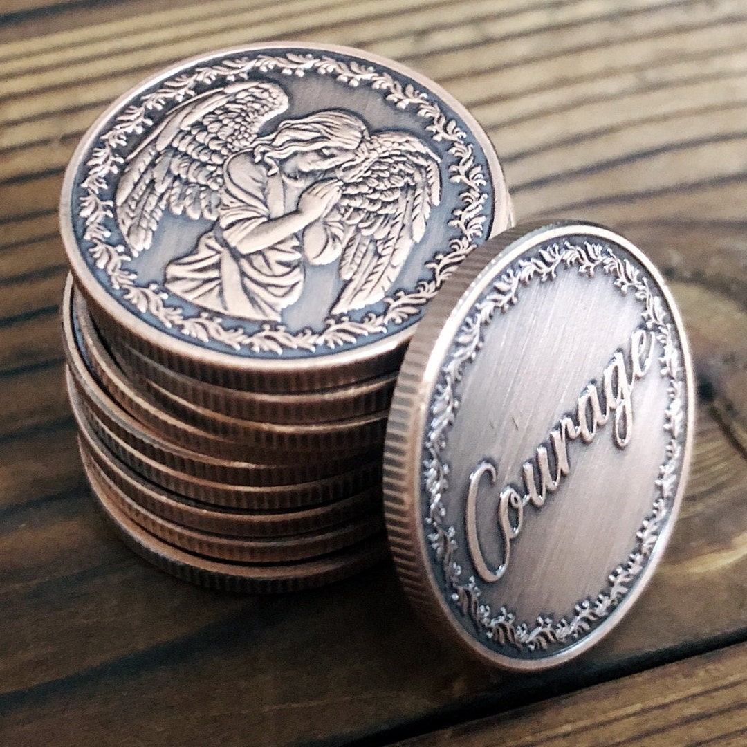 Church Token 10 Pcs Pack Courage Prayer Challenge Coin Angel ...