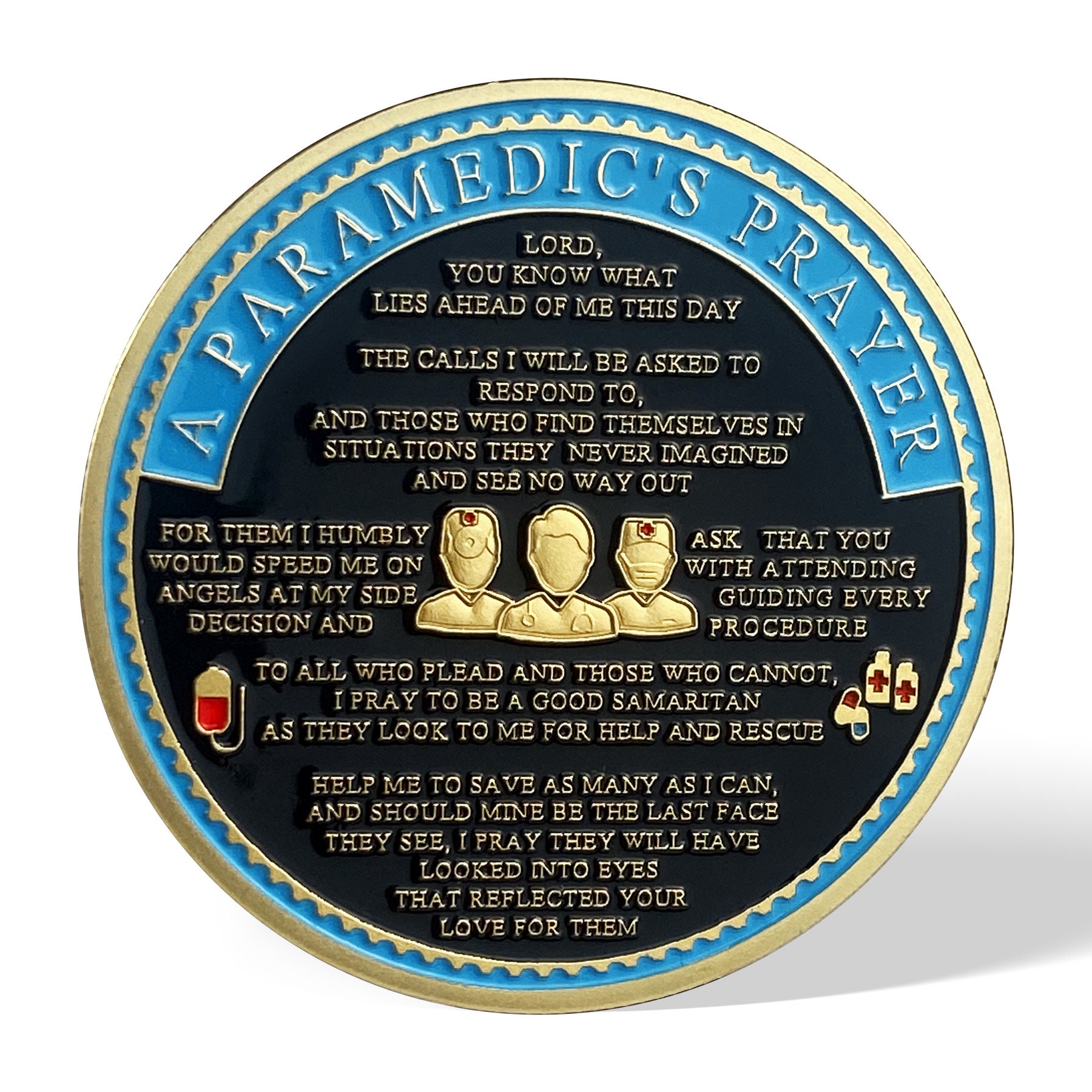 EMS Challenge Coin Featured W/ Ambulance Paramedic Prayer - Etsy