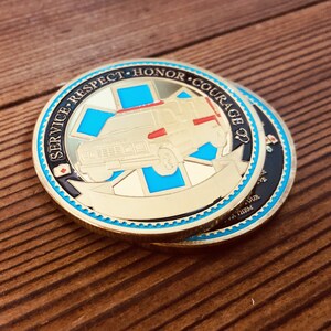 EMS Challenge Coin Featured W/ Ambulance Paramedic Prayer Collectible ...