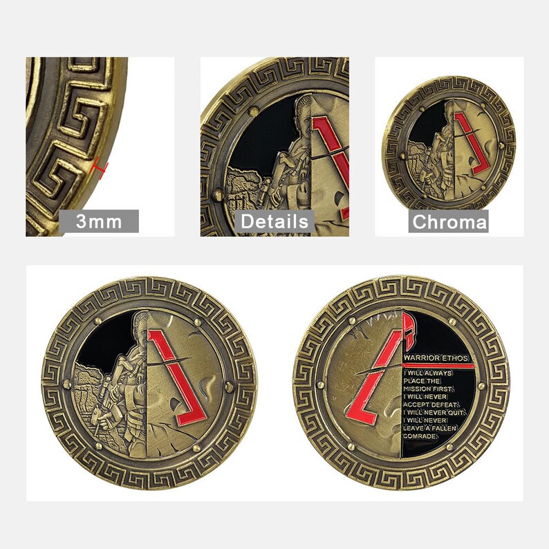 Soldier Brave as Spartan Challenge Coin Warrior Ethos Military - Etsy ...