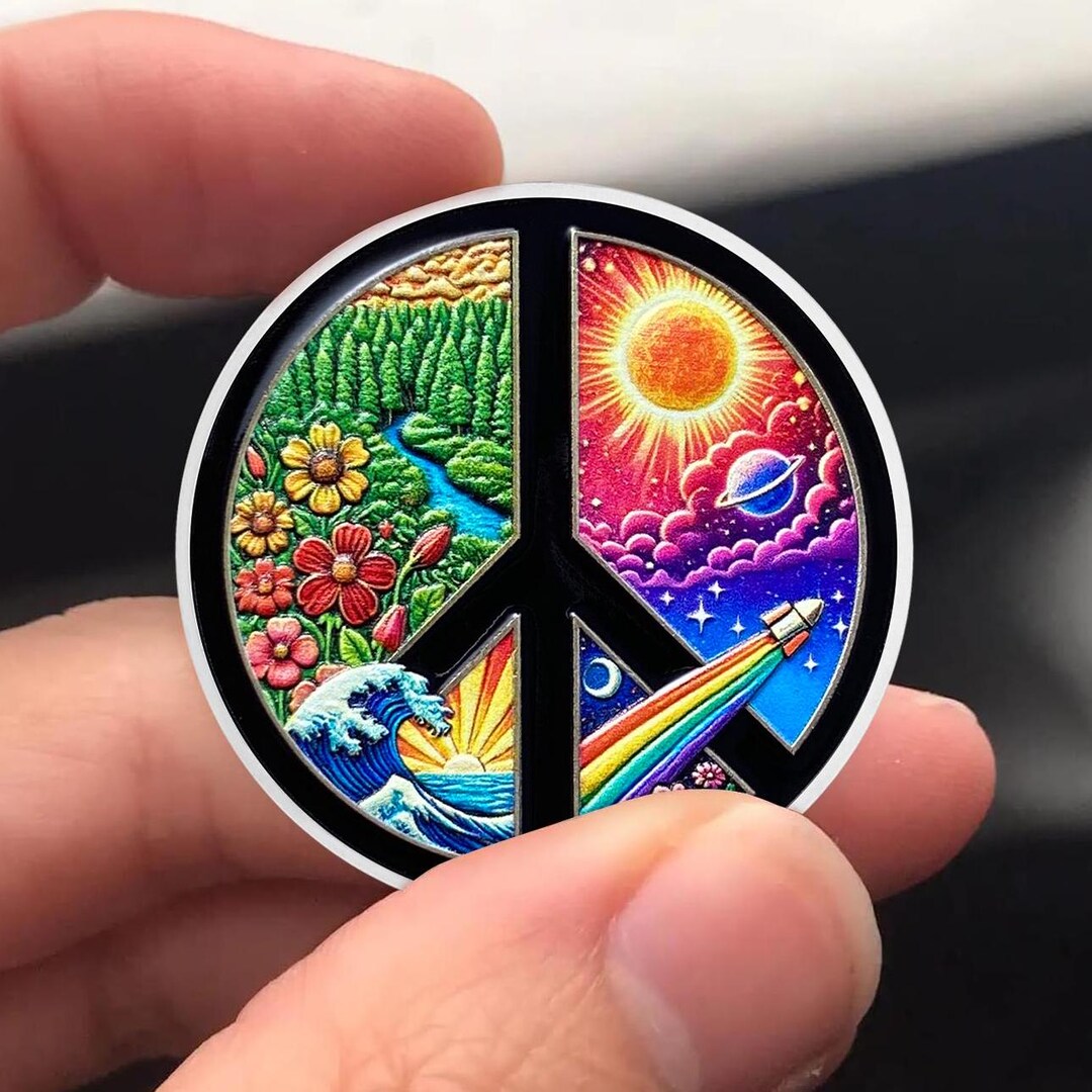Peace Sign Coin - Peace Symbol Chips, Hippie Gifts for Women Men Hippie ...
