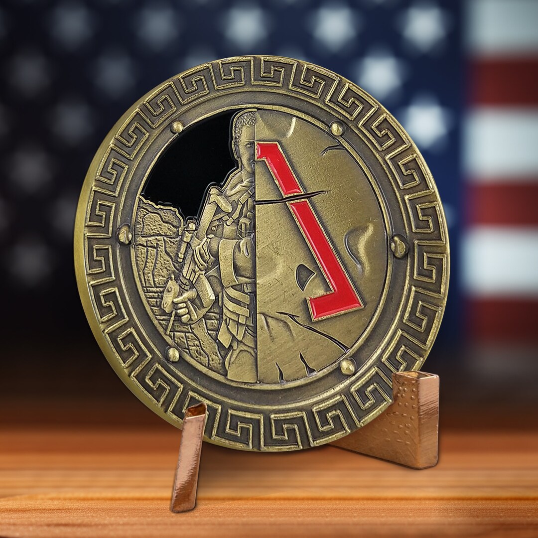 Soldier Brave as Spartan Challenge Coin Warrior Ethos Military ...