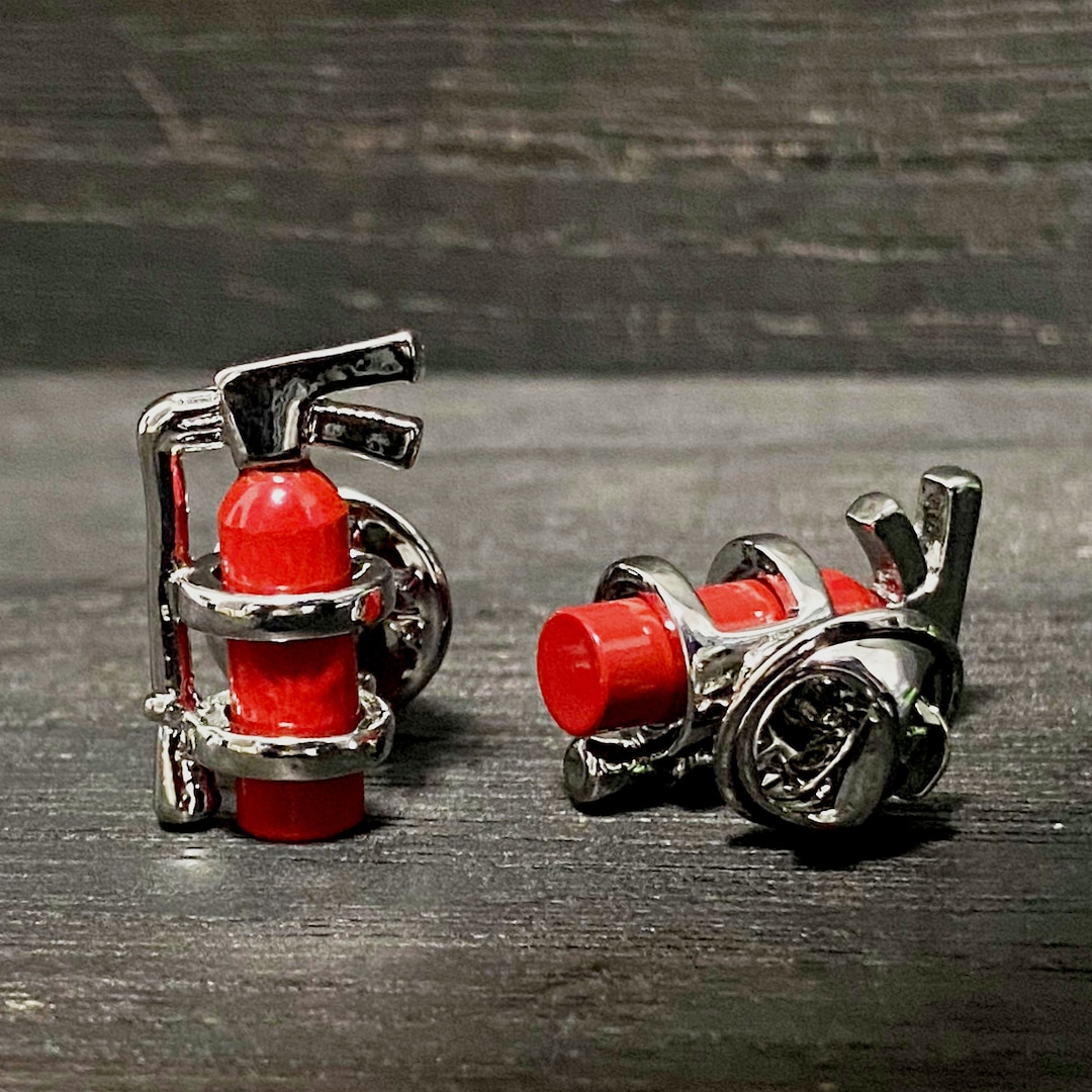 Firefighter Lapel Pin Fire Extinguisher Feature Pin A Pair/ Gift for ...