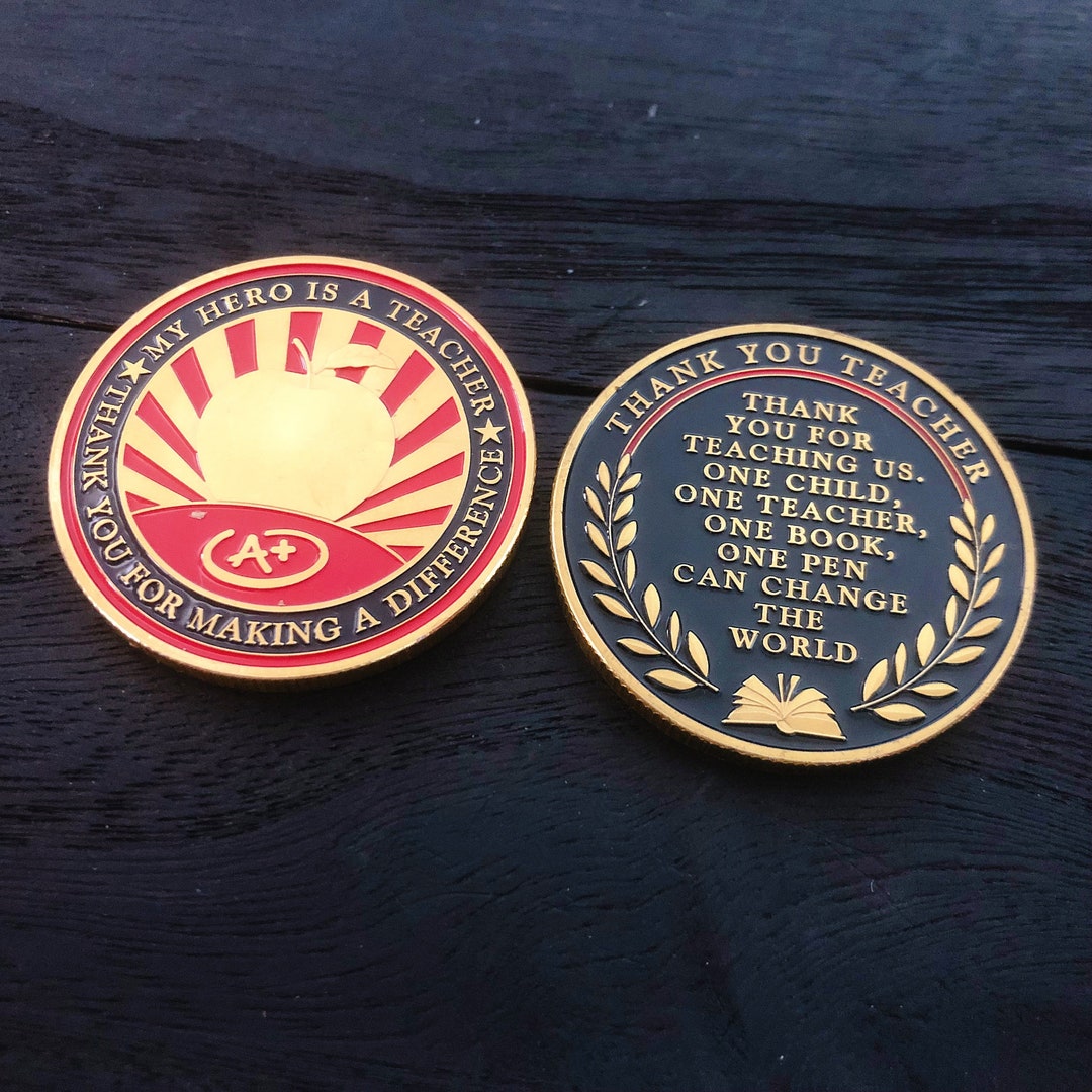 Thank You Teacher Challenge Coin Gift for Teachers - Etsy