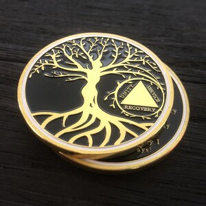 Personalized Time Tree of Life Recovery Coin Gift Celebration Sobriety ...