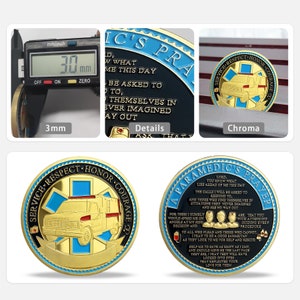 EMS Challenge Coin Featured W/ Ambulance Paramedic Prayer Collectible ...