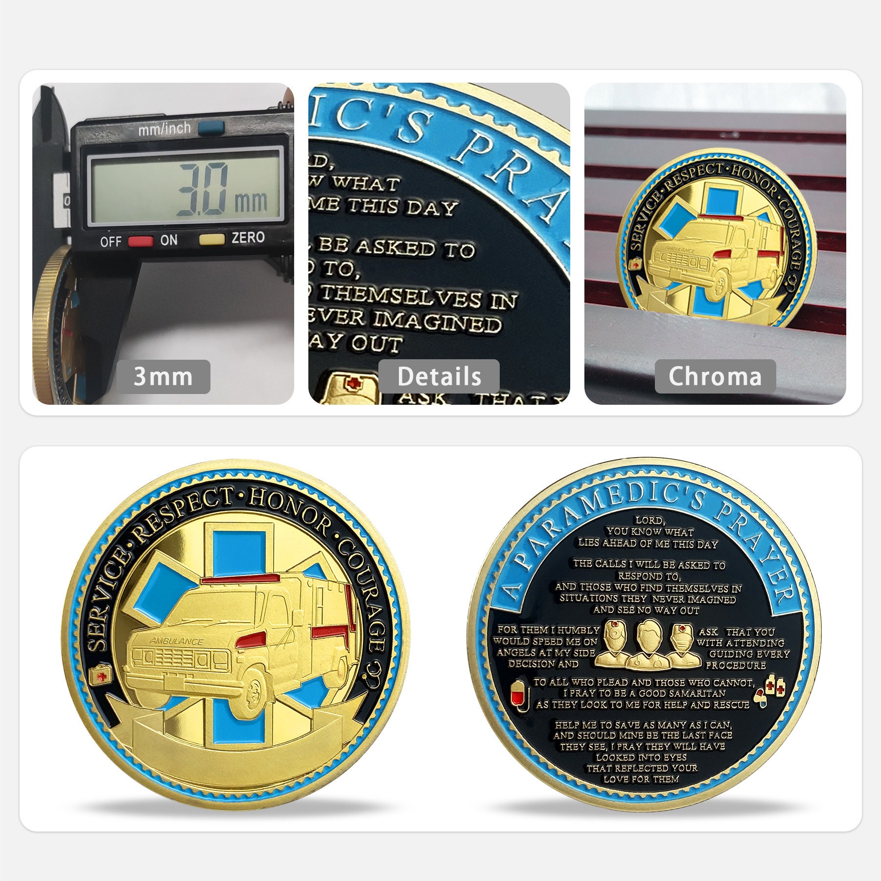 EMS Challenge Coin Featured W/ Ambulance Paramedic Prayer - Etsy