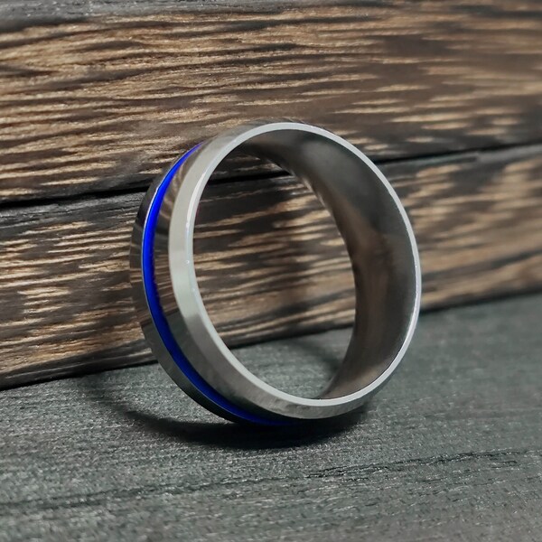 Thin Blue Line Ring - Etsy
