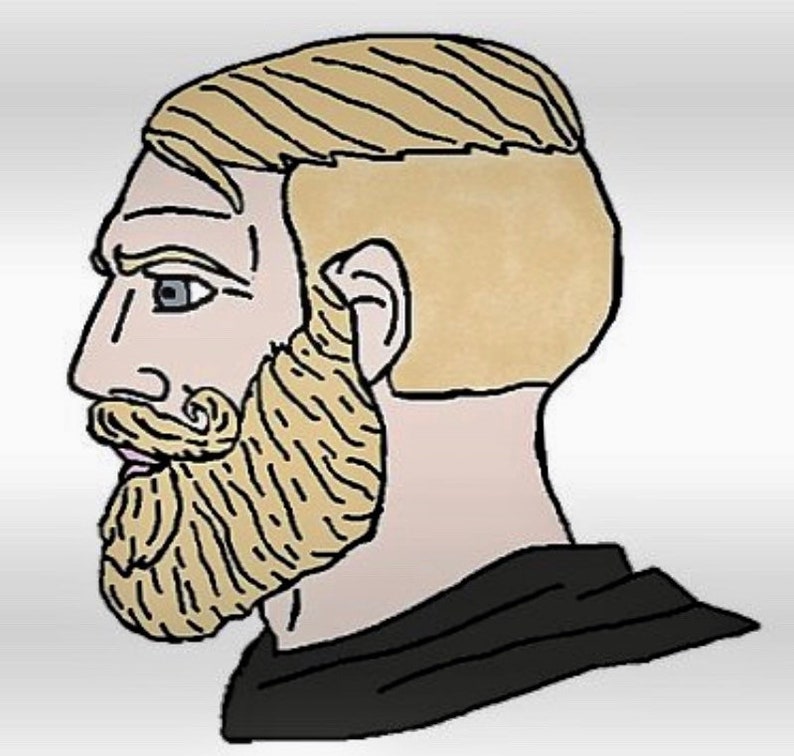 Clear Vinyl Sticker Wojak yes Chad Libertarian for Phone Case, Laptop ...