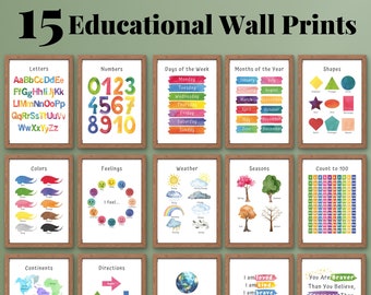 Educational Posters, Homeschool Prints, Playroom Wall Decor, Montessori ...