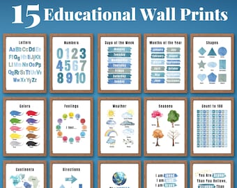 Educational Posters, Homeschool Prints, Playroom Wall Decor, Montessori ...