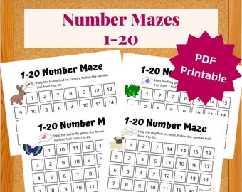 Holiday Counting Number Mazes 1-20 | Printable Worksheets for Kids ...
