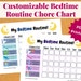 Customizable Printable Bedtime Routine Chart for Kids | Chore List W ...