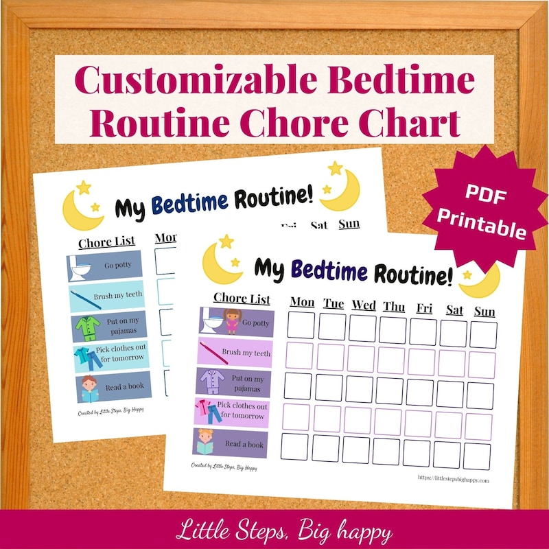 Routine Chart for Kids - Etsy