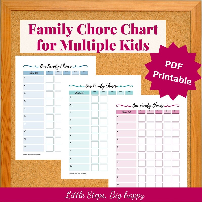 Multiple Kids Chore Chart - Etsy