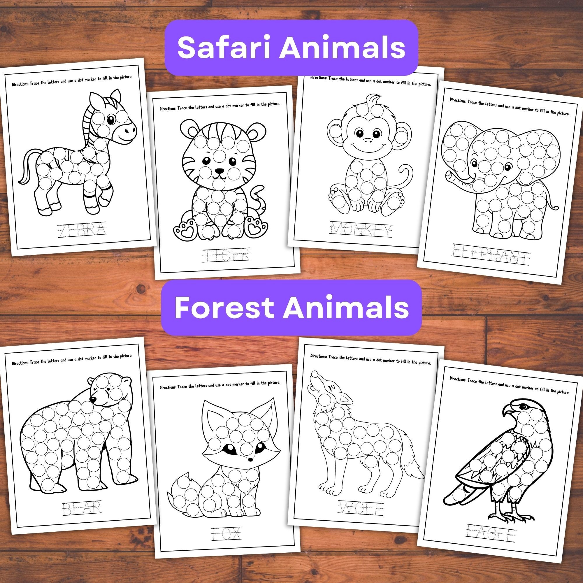 Dot Marker Worksheets Bundle, Homeschool Printable, Printable Preschool ...