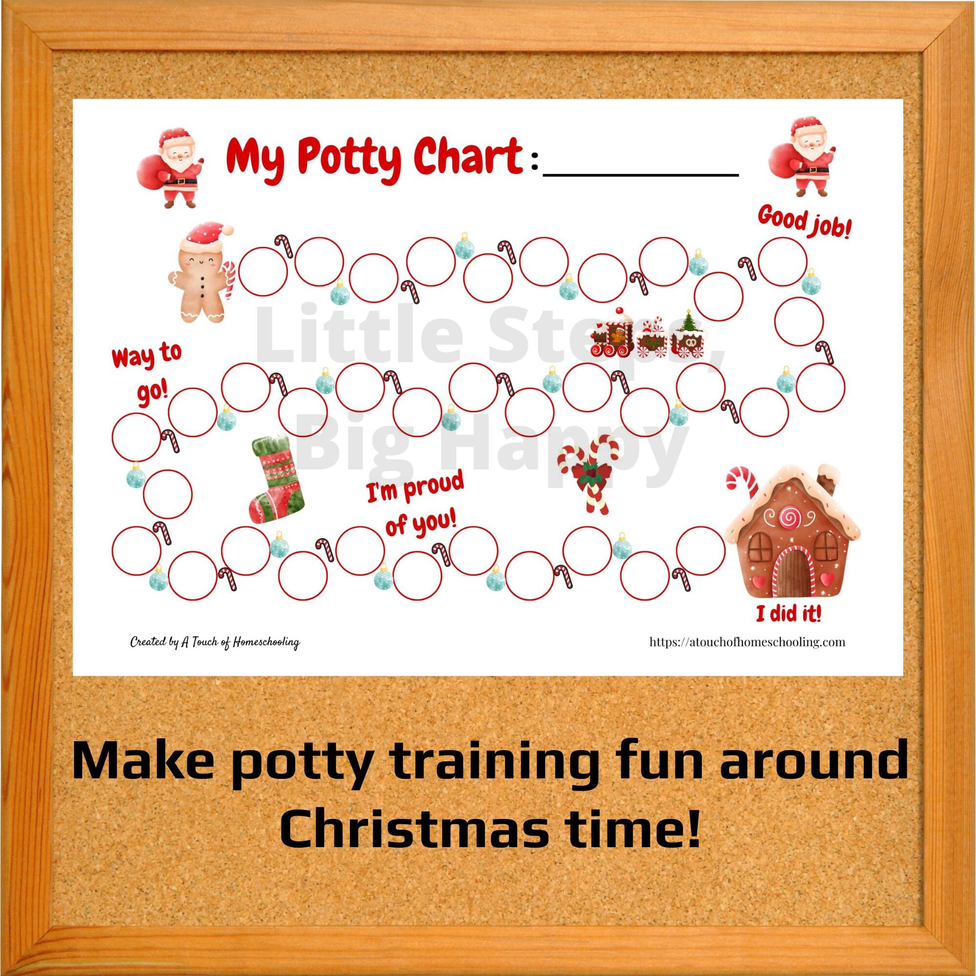Christmas Potty Training Chart, Printable Sticker Chart, Reward Chart ...