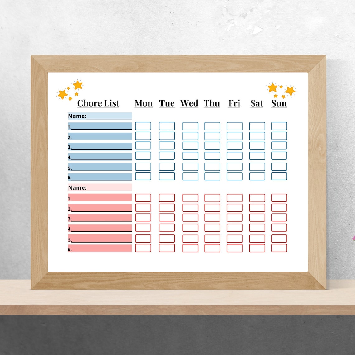Weekly Chore Chart for 2 Kids | Printable Chore List | Multiple Kids ...